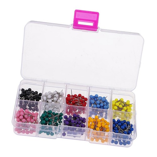 500x Beads Head Drawing Push Pins Notice Board Pins Thumbtack for ...