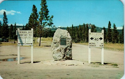 COLORADO RABBIT EAR PASS VINTAGE STREET SIGN MARKERS HWY US 40 POSTCARD ...