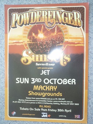 POWDERFINGER SUNSETS TOUR POSTER MACKAY MINT | eBay Australia