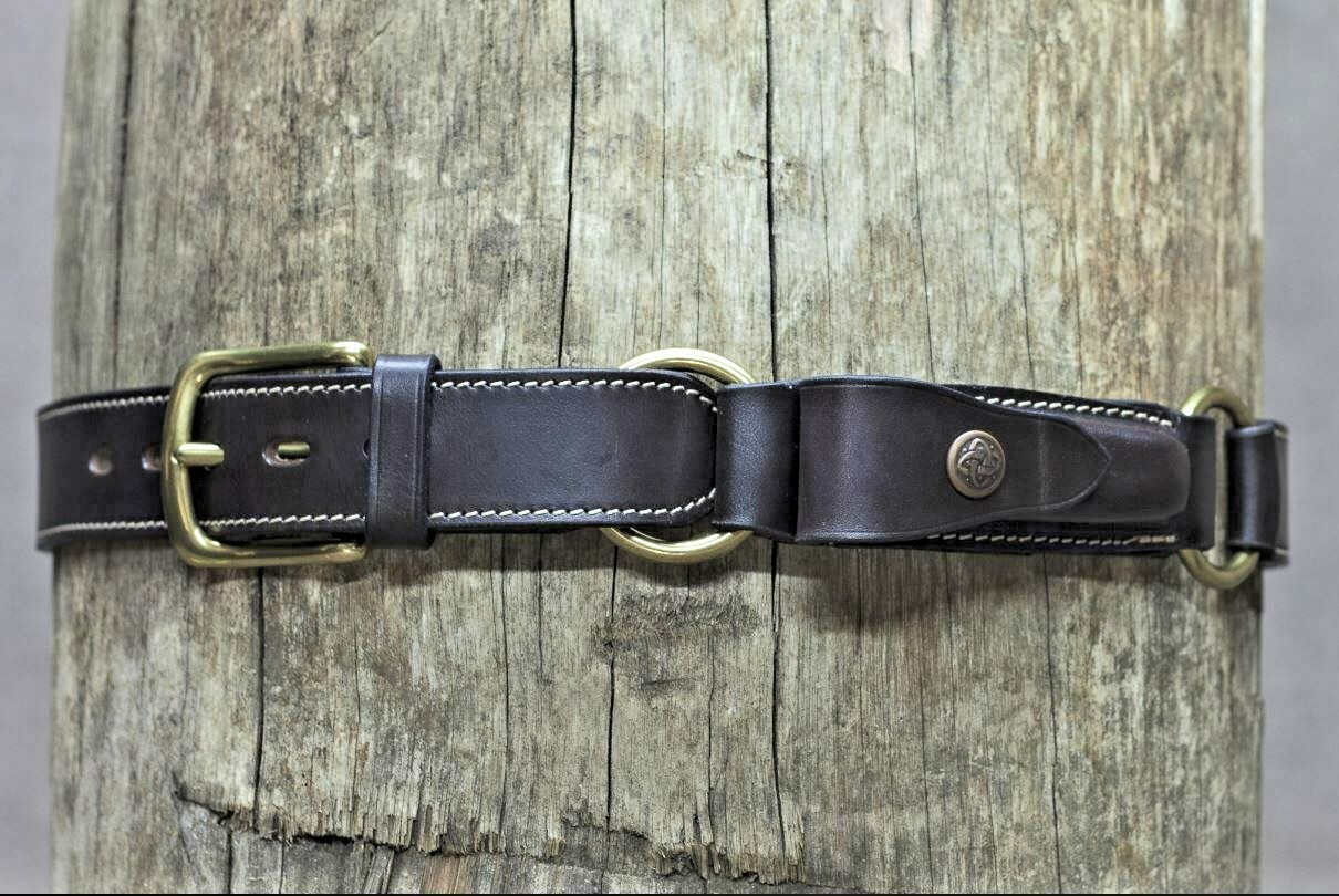 Genuine Leather Hobble Belt with Pouch - AUSTRALIAN MADE - Dark Brown ...