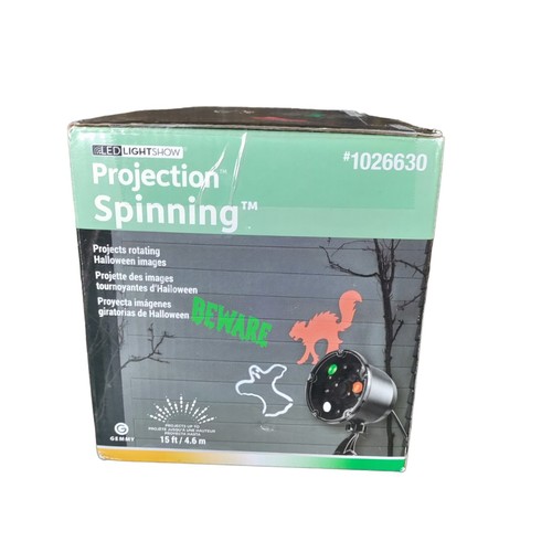 Gemmy Halloween Spinning Projection Light Show Projector Ghost Spooky ...