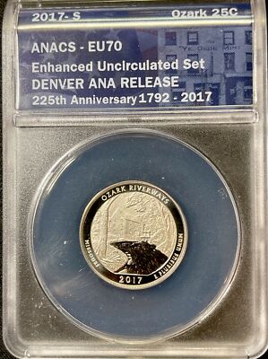 2017 S Ozark Riverways Enhanced Uncirculated Quarter ANACS EU70. ENN ...