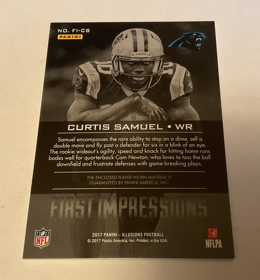 2017 Curtis Samuel Jersey Card Panini Excellent Ohio St/Carolina ...