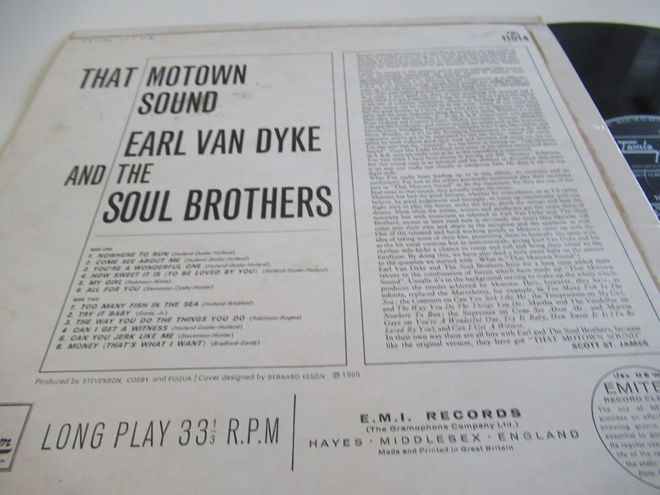EARL VAN DYKE & SOUL BROTHERS..THAT MOTOWN SOUND.SUPERB UK 1ST ISSUE, TML 11014 | eBay UK