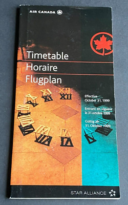 Air Canada Timetable Effective October 31, 1999 | eBay