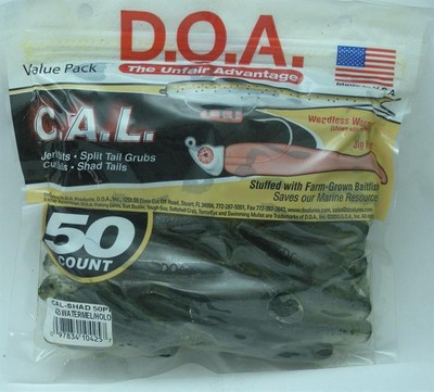 DOA 10-425 Cal Shad Lure 3" Color 425 Watermelon Holographic 50CT | eBay
