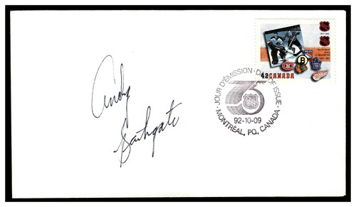 ANDY BATHGATE AUTOGRAPH HOF NY RANGERS 1992 NHL 75TH FIRST DAY ISSUE ...