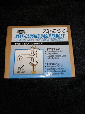 ez flow basin faucet self closing 1/2" inlet brass polished chrome ...