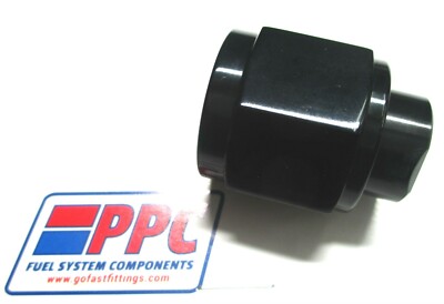 10 AN Female Flare Cap Block Off Fitting Show Polished Black Anodized ...