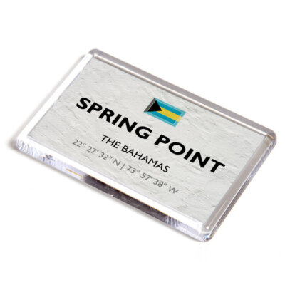 FRIDGE MAGNET - Spring Point - The Bahamas - Lat/Long | eBay UK