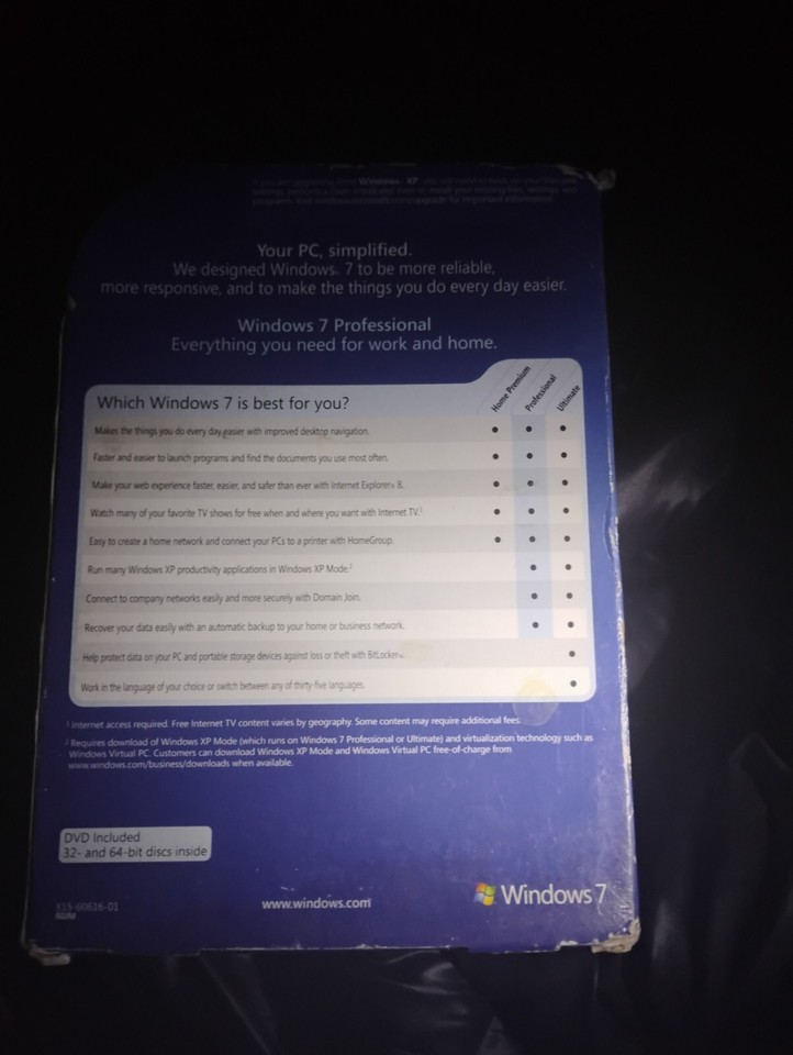 Microsoft Windows 7 Professional 32/64 Bit Full Version for Windows (FQC-00129) 882224883436 | eBay