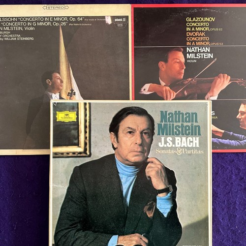 3x NM LOT of NATHAN MILSTEIN Bach BOX / Mendelssohn Bruch / Glazounov ...
