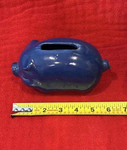 Vintage Art Pottery Blue Piggy Pig Coin Bank CCP? | eBay