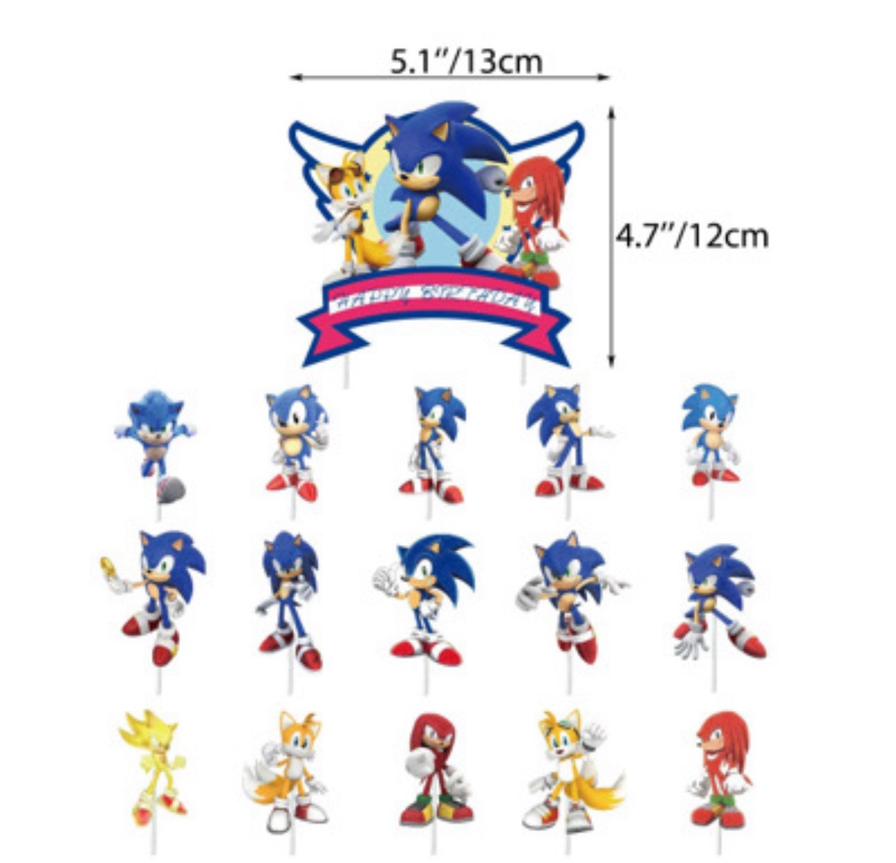 Sonic The Hedgehog Cake Topper Cupcake Toppers Cake Decorations 16 ...