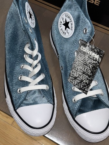 Converse Chuck Taylor All Start Blue Teal Velvet 557928F Women’s 7 High ...