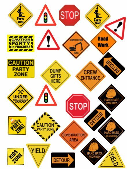 Construction Signs For Kids Construction Birthday Party Decor Kit