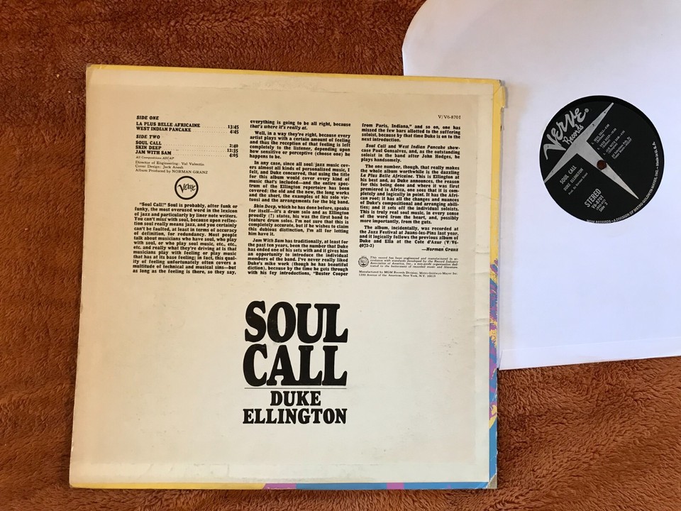 Duke Ellington Soul Call original 1967 Vinyl LP V6-8701 swing verve ...