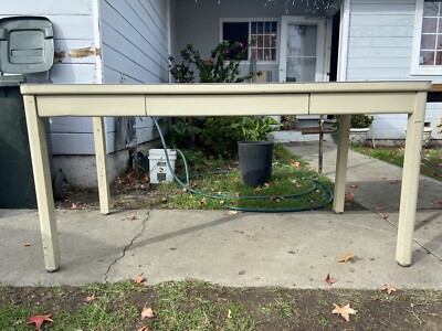 METAL INDUSTRIAL Steelcase Desk Retro Work Bench Metal Lab Table | eBay