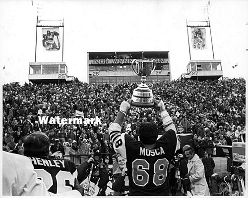 CFL 1972 Hamilton Tiger Cats Angelo Mosca with Grey Cup 8 X 10 Photo ...