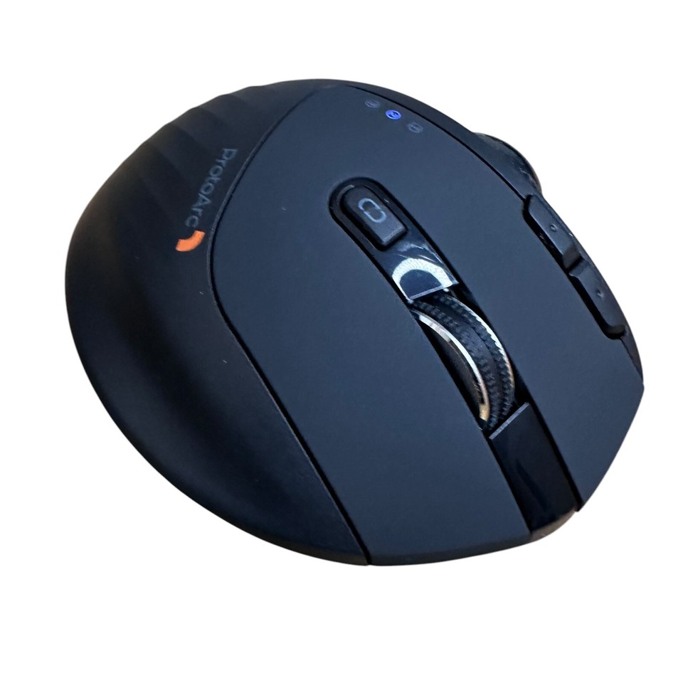 ProtoArc Wireless GRAY Trackball Mouse EM01 2.4G RGB Ergonomic-Open Box ...