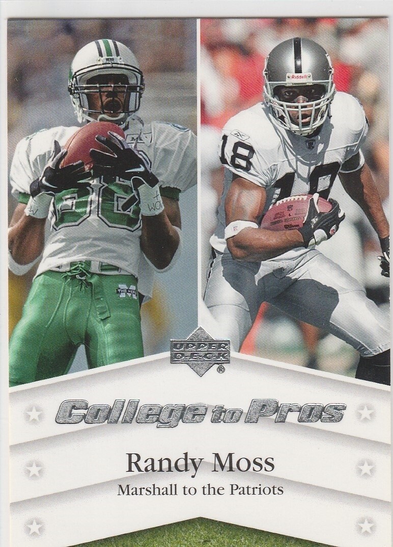 RANDY MOSS Marshall NCAA COLLEGE PROS Insert Football Card VIKINGS ...