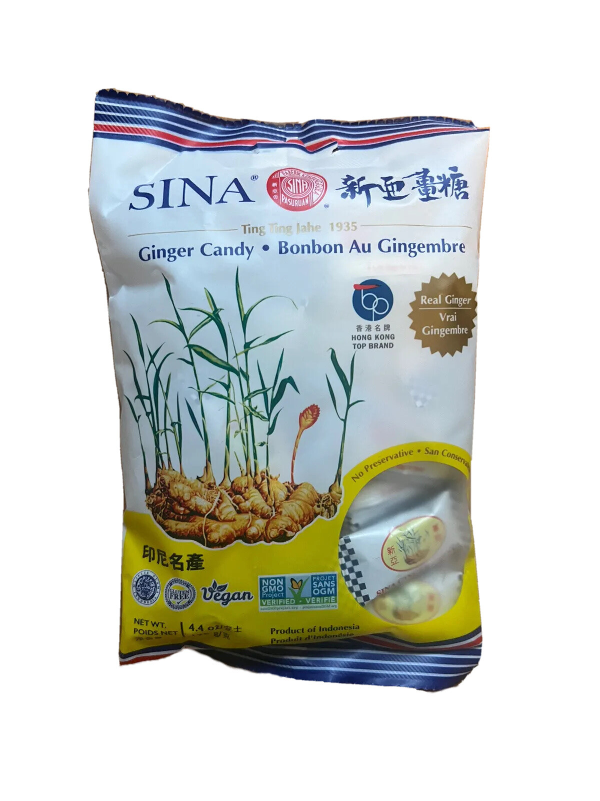 Sina Ginger Candy w/ REAL Ginger since 1935 Hong Kong Top Brand 4.4oz ...