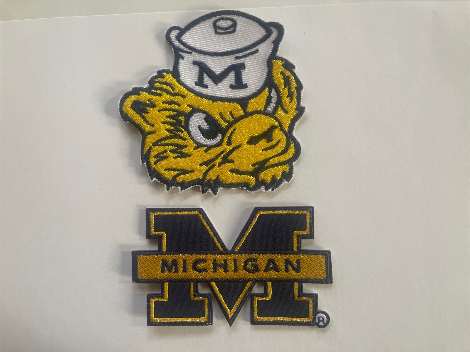 (2) University Of Michigan Wolverines Embroidered Iron On Patches Patch ...