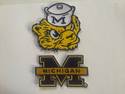 (2) University Of Michigan Wolverines Embroidered Iron On Patches Patch ...