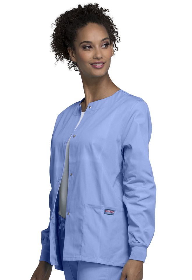 Cherokee Workwear Women Originals Snap Front Warm-Up Jacket 4350 CIEW ...