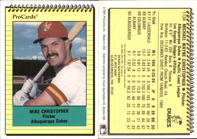 Mike Christopher 1991 ProCards #1134 RC Card Albuquerque Dukes | eBay