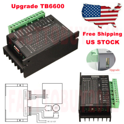 TB6600 Stepper Driver 4A Micro-Step CNC 9~40V DC Controller for NEMA23 ...