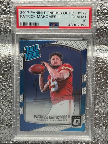 2017 Panini Donruss Optic #177 Patrick Mahomes Lime RC - PSA 10 GEM ...