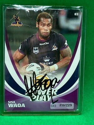 Signed Sisa Waqa Melbourne Storm Autograph on 2013 Power Play NRL Card ...