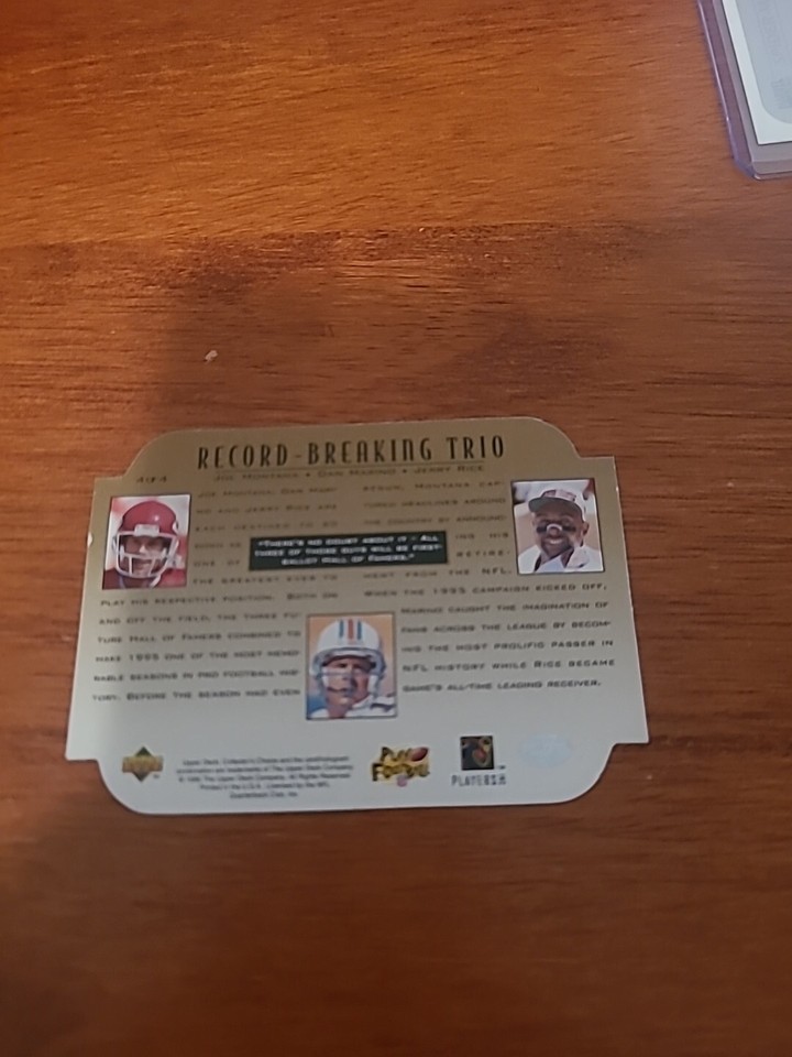 Nice 1995 Upper Deck Record Breaking Trio. Montana Rice Marino #4 Of 4 ...