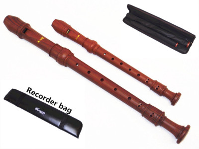 Set of 2 / Pro. Alto & Soprano Wood Grain Recorders - ABS Resin Plastic ...
