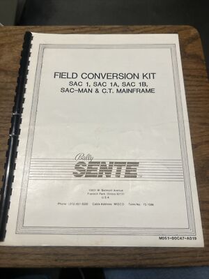 Bally Sente System FIELD CONVERSION KIT SAC 1, SAC 1A Arcade Video Game ...