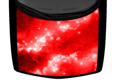 Galaxy Nebula Shining Stars Bright Red Truck Hood Wrap Vinyl Car ...
