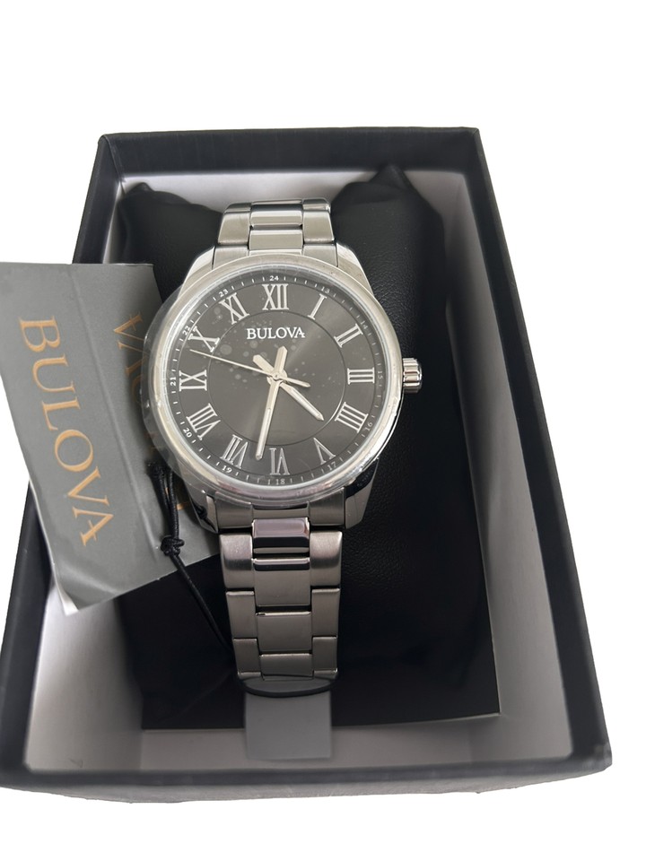 Bulova Men's Watch stainless steel gray dial 96A222 | eBay