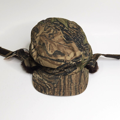 Vintage REALTREE Hat Cap Mens Green Camo Trapper Style Deer Hunting Ear ...
