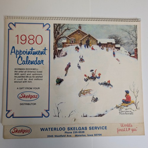 1980 Norman Rockwell Skelgas Appointment Calendar Waterloo Iowa LP Gas ...