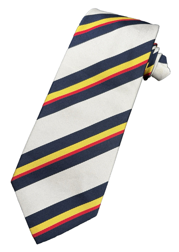 Ben Silver Men’s Luxury REPP Tie Black Silver Red Strip English 100% ...