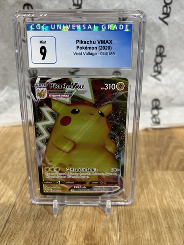 2020 Pokemon Card Vivid Voltage Pikachu VMax Full Art 44/185 CGC 9 Mint ...