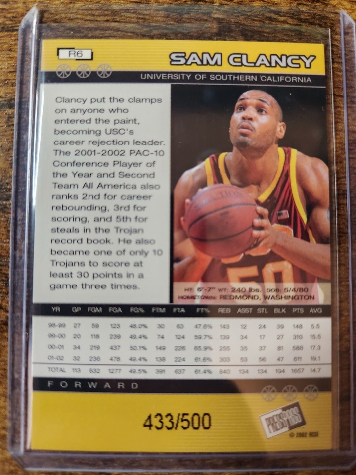 2002 Press Pass Sam Clancy Reflectors Rookie RC 433/500 SP Parallel #R6 ...