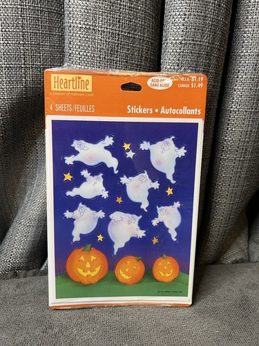 Heartline Hallmark Halloween Stickers Ghosts Pumpkins 4 sheets New | eBay