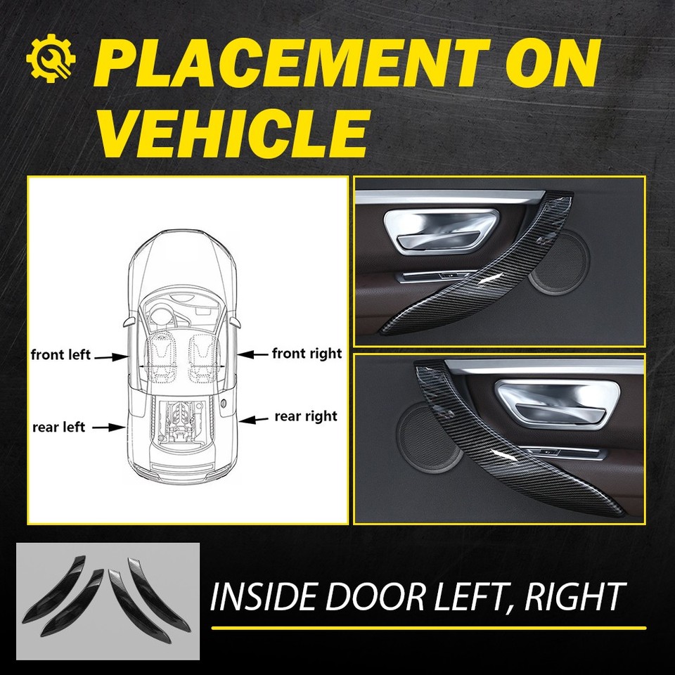 Inner Handle Door Interior Panel Pull Trim Cover For BMW 3 Series F30 ...