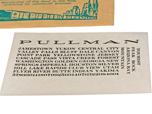 Champ Decals PH-115 Pullman (Bronze Lettering) Passenger Car - HO Gauge ...