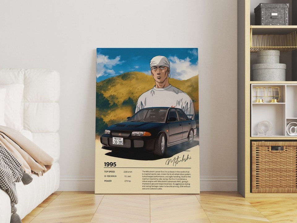 Initial D Collection: Iconic Characters & Cars - A1/A2/A3/A4 Canvas ...