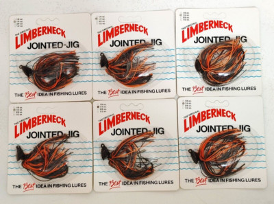 (6) Limberneck Jointed Jig 1/4 oz Bass Fishing Lures Lot of 6 -Brown ...