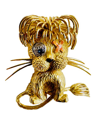 Vintage Fred Paris Lion Brooch, 18K Gold | eBay