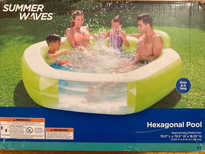 Summer Waves Hexagonal Pool 79.5”L x 79.5” W x 18.25” H. | eBay